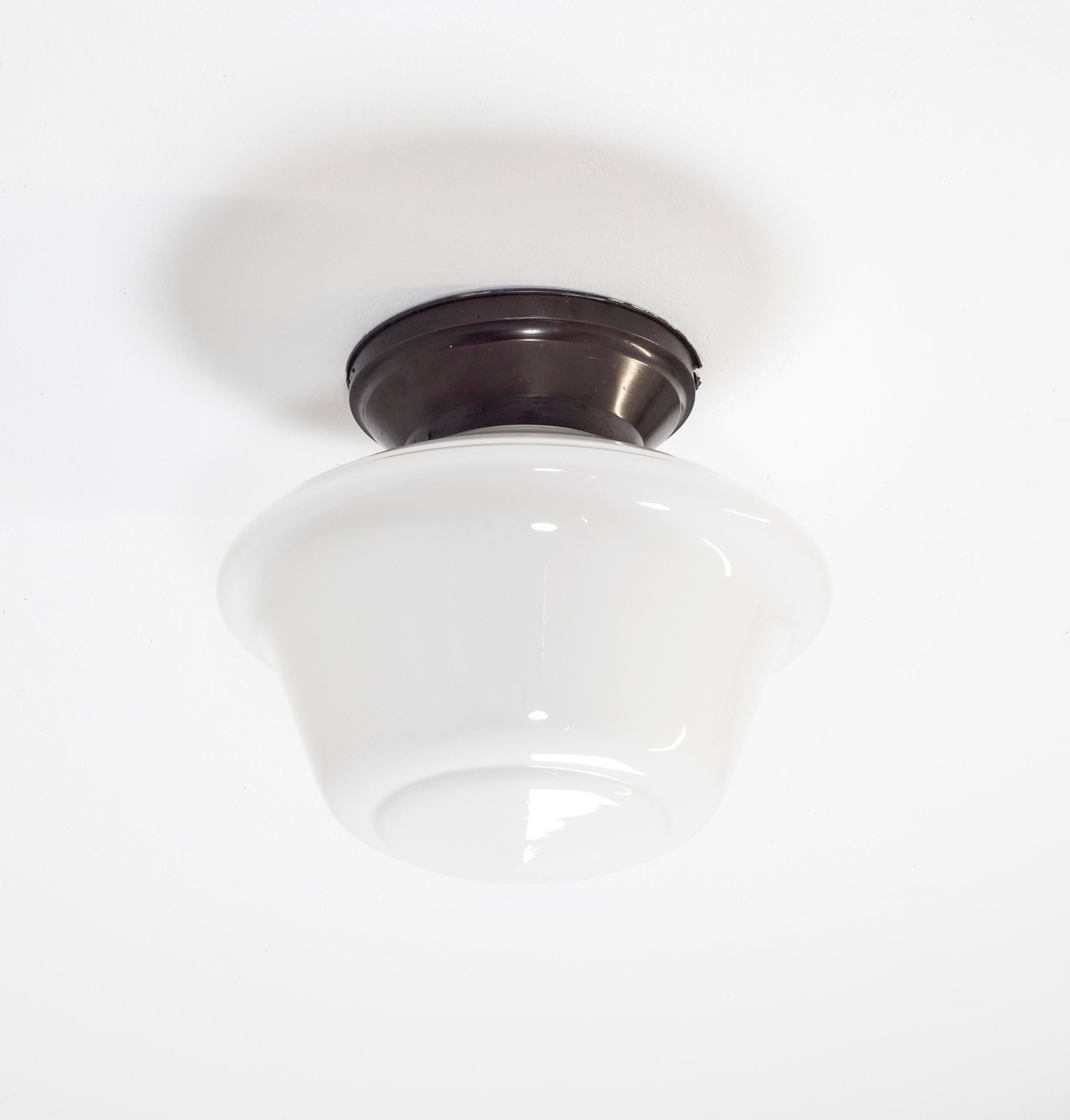 Scandinavian Functionalist Flushmount Ceiling Light, 1950s at 1stDibs