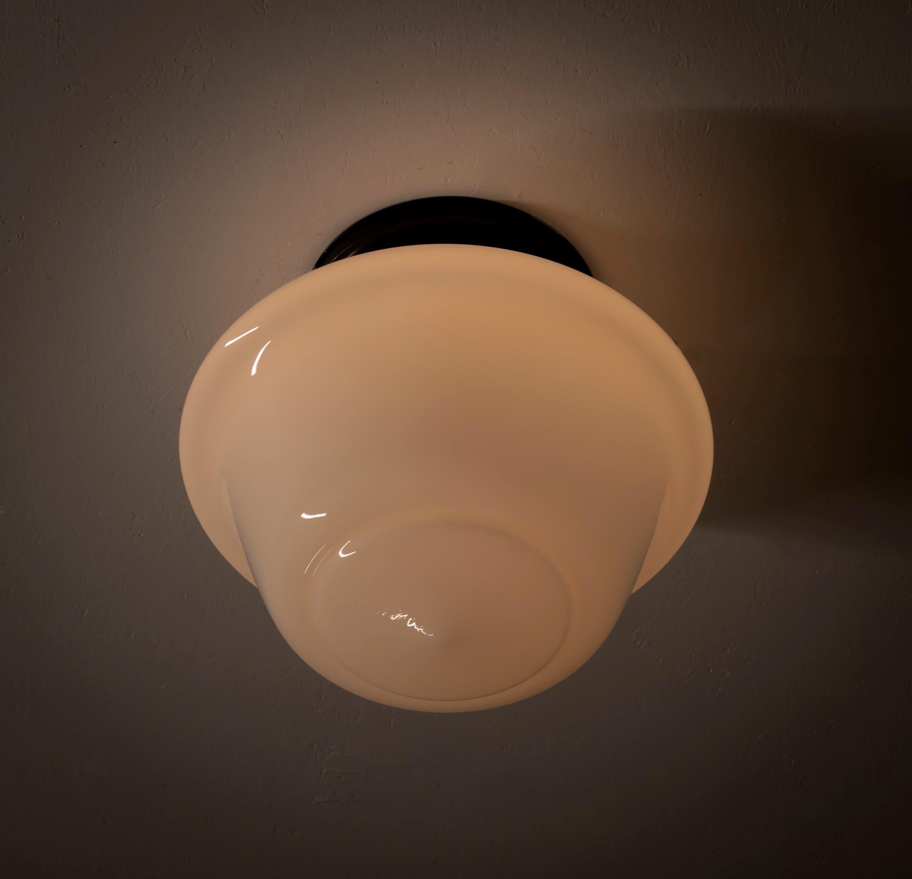Scandinavian Functionalist Flushmount Ceiling Light, 1950s at 1stDibs