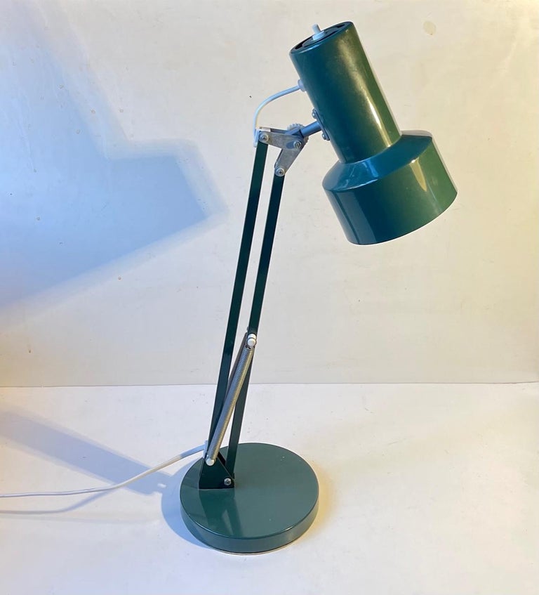 Scandinavian Green Architects Table Lamp from Lyskær, 1970s For Sale at ...