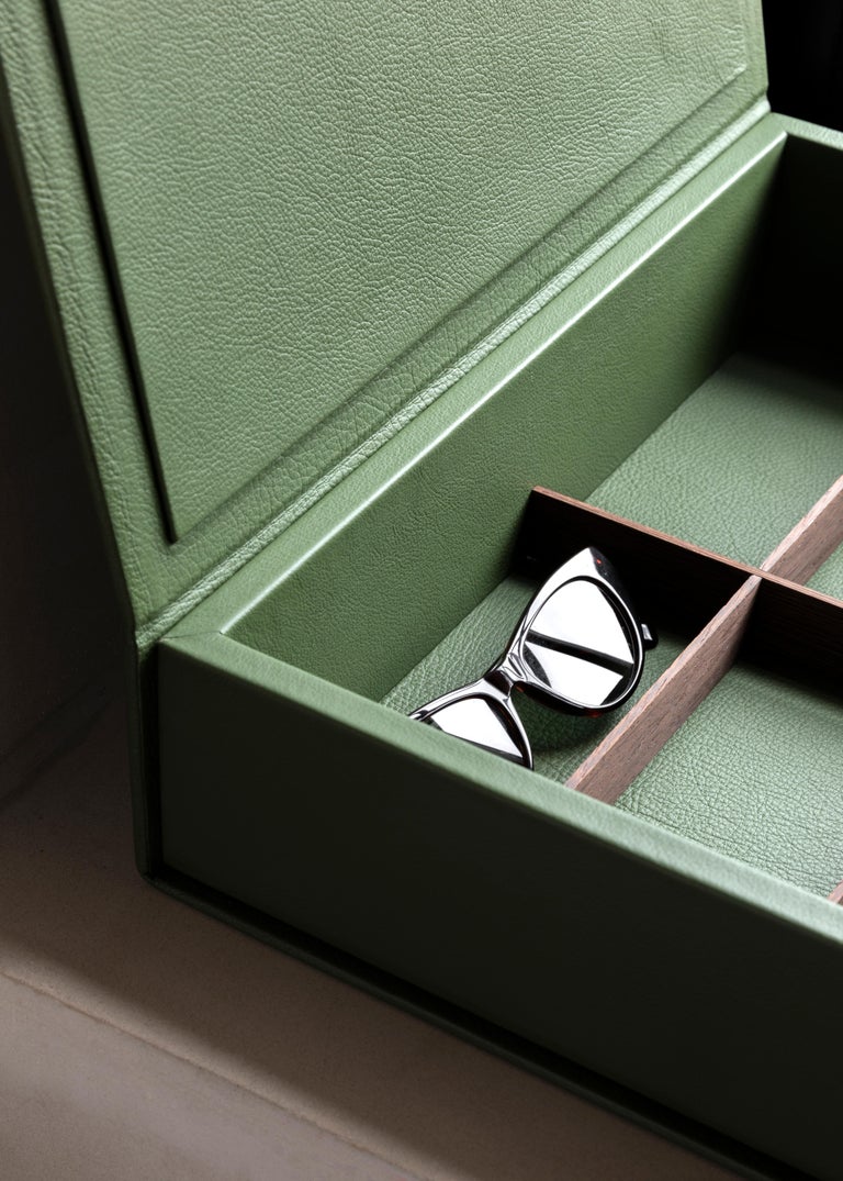 Scandinavian Leather Boxes for Storage, Cactus Green, Large For Sale at ...