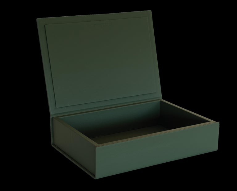 Scandinavian Leather Boxes for Storage, Cactus Green For Sale at 1stDibs