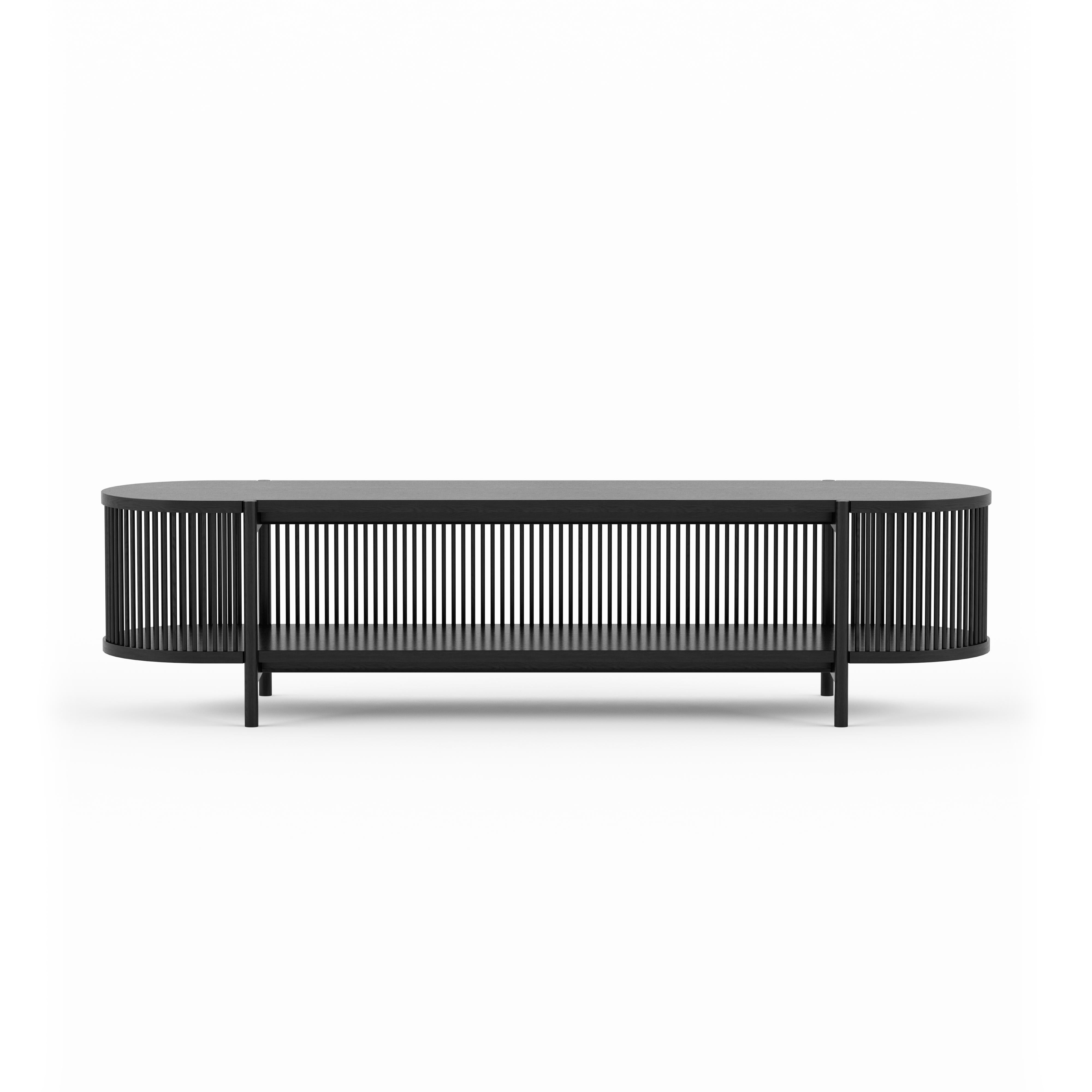 Scandinavian Low Sideboard 'Bastone', Black Oak For Sale at 1stDibs