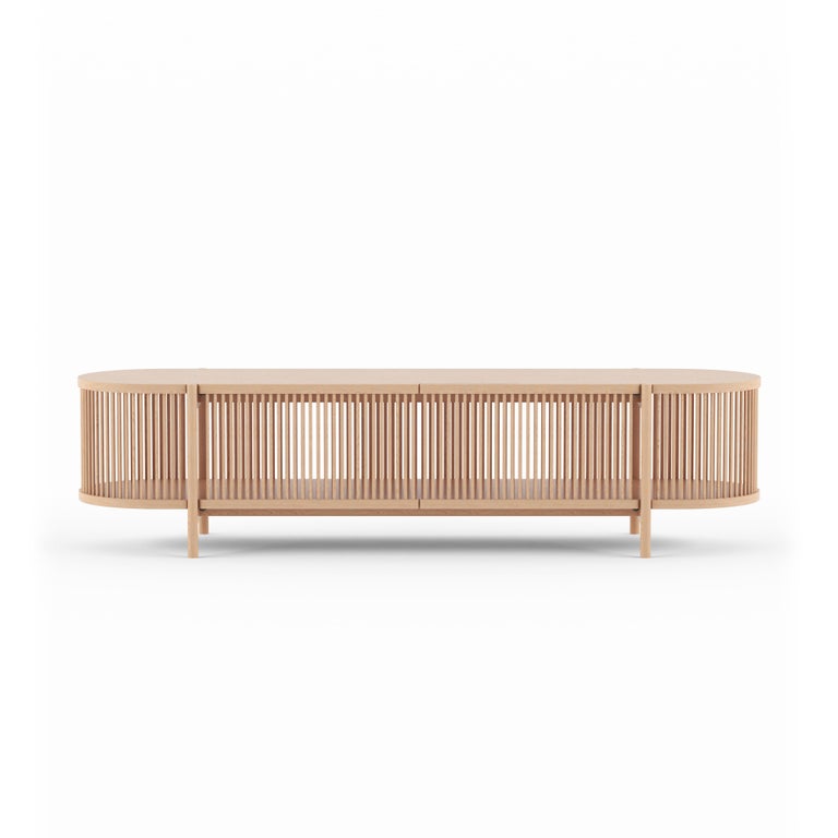 Scandinavian Low Sideboard 'Bastone', Doors Version, Natural Oak For ...