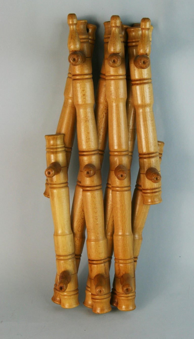 Scandinavian Maple Expandable Hat and Coat Rack For Sale at 1stDibs