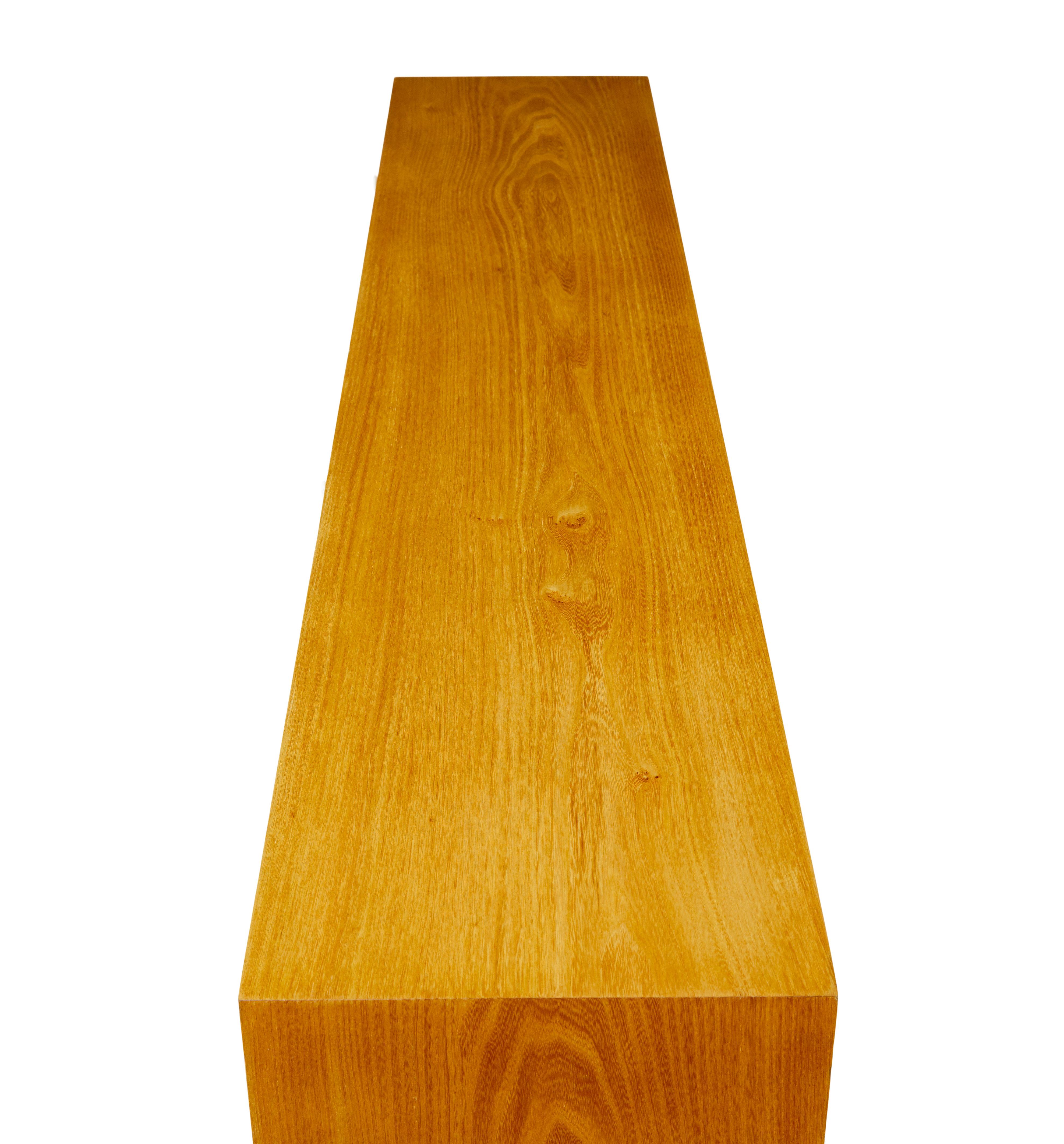Scandinavian mid century elm low open bookcase For Sale at 1stDibs
