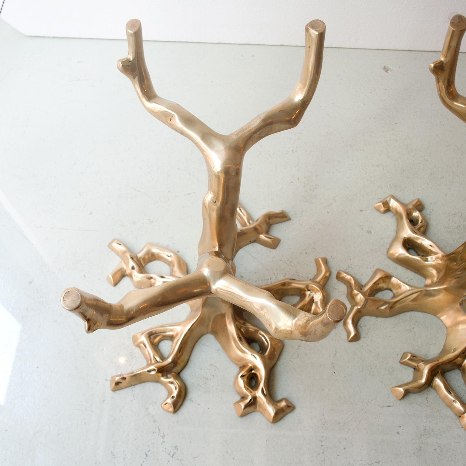 Scandinavian Mid-Century Modern Bronze Base Coffee Table in Tree Form ...