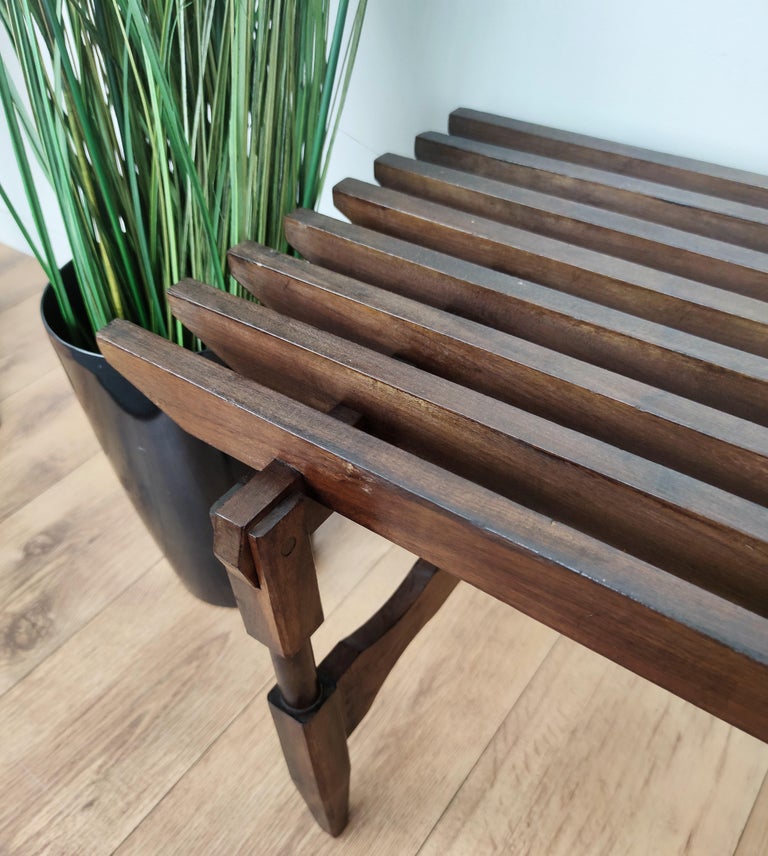 Scandinavian Mid-Century Modern Wooden Slat Bench or Coffee Table at ...