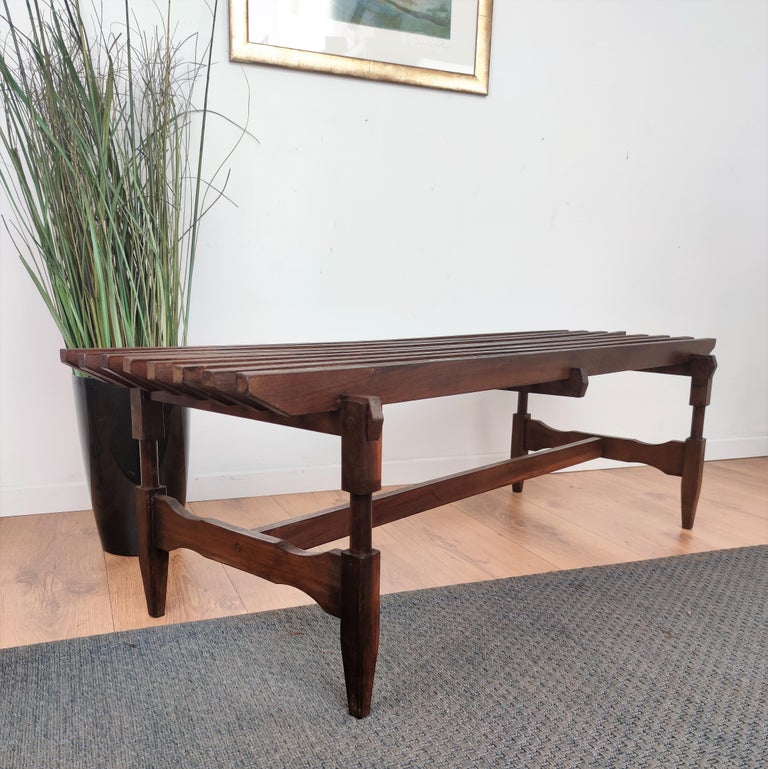 Scandinavian Mid-Century Modern Wooden Slat Bench or Coffee Table at ...