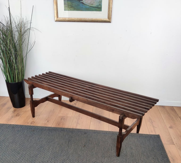 Scandinavian Mid-Century Modern Wooden Slat Bench or Coffee Table at ...