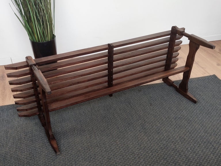 Scandinavian Mid-Century Modern Wooden Slat Bench or Coffee Table at ...