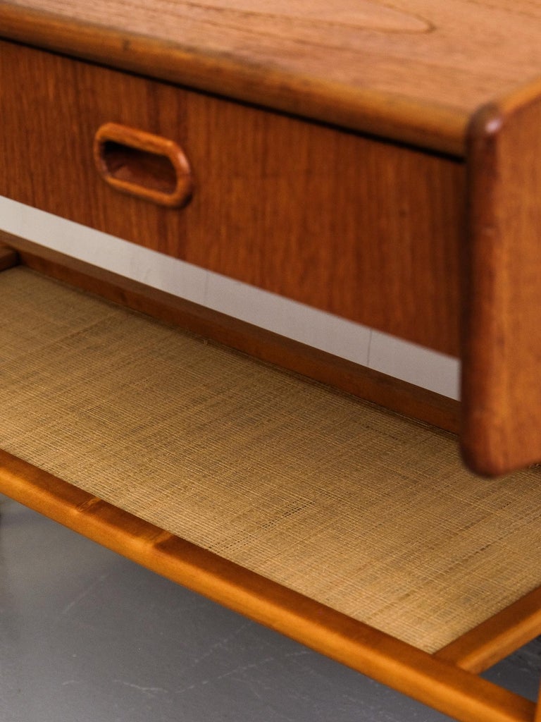 Scandinavian Mid-Century Side Table with Two Drawers For Sale at 1stDibs