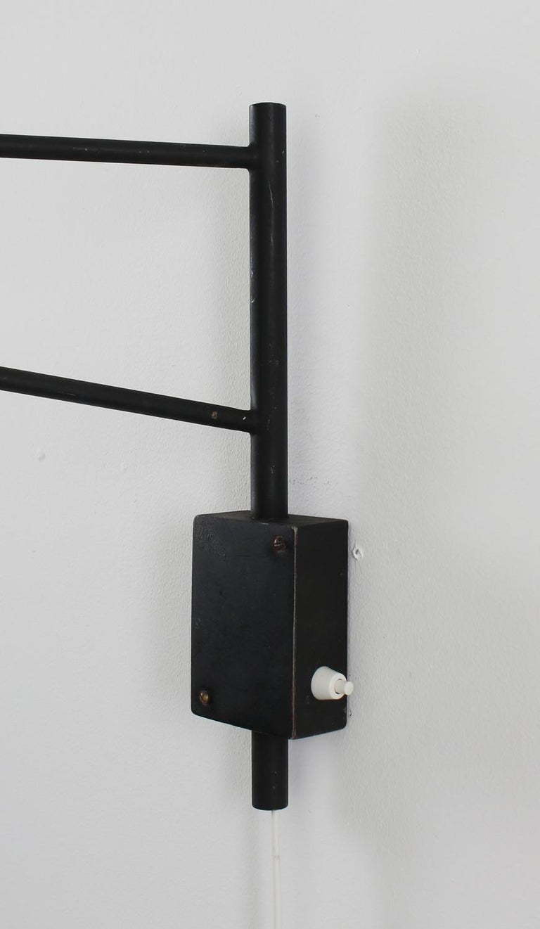 Scandinavian Midcentury Swivel Wall Lamp For Sale at 1stDibs