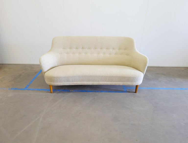 Scandinavian Midcentury Carl Malmsten Boucle "Samsas" Sofa, Sweden ...