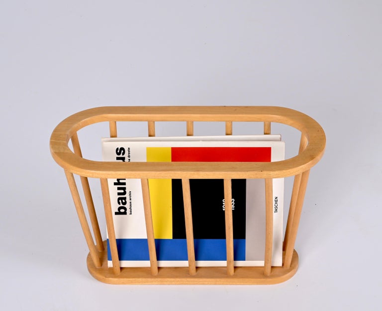 Scandinavian Mid-Century Modern Oval Solid Oak Wood Danish Magazine ...