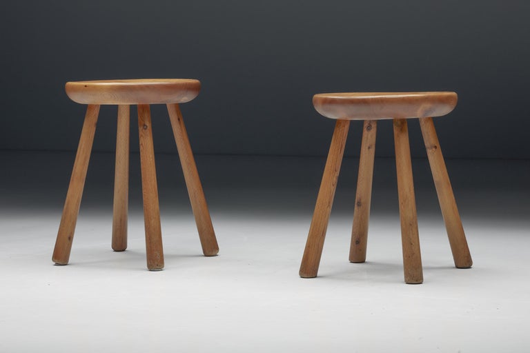 Scandinavian Minimalistic Four-Legged Pine Stools, 1950s For Sale at ...