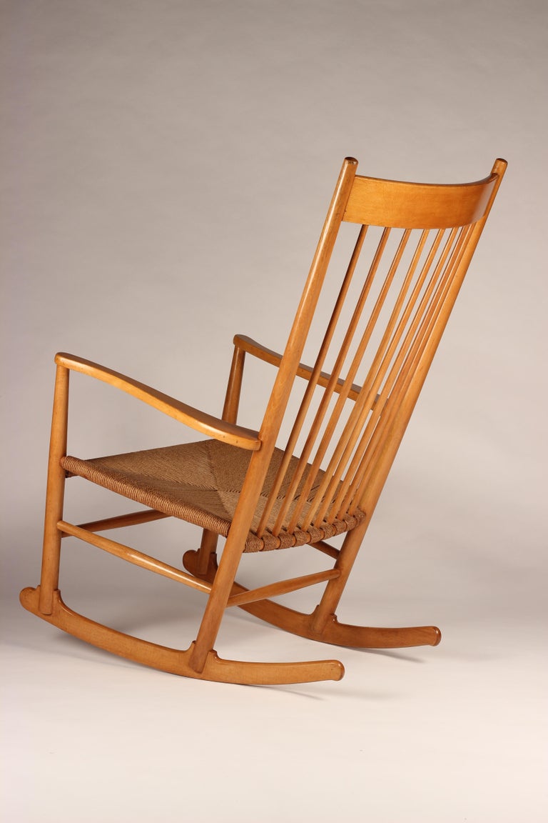 Scandinavian Modern 1950’s Hans Wegner Rocking Chair J16 in Beech and ...