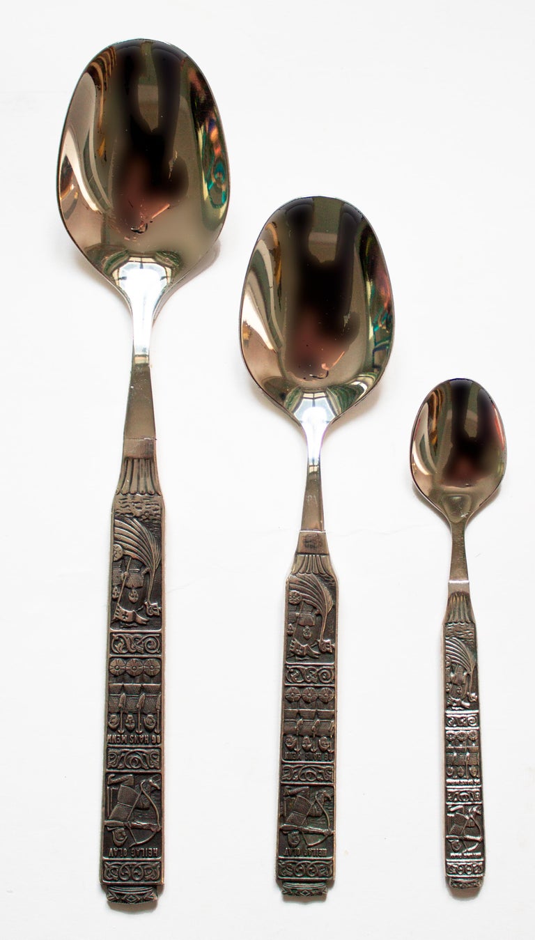 Scandinavian Modern 97/p, Stainless Steel and Norwegian Pewter Konge ...