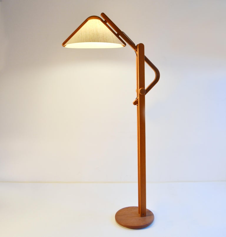 Scandinavian Modern Adjustable Teak Danish Floor Lamp at 1stDibs