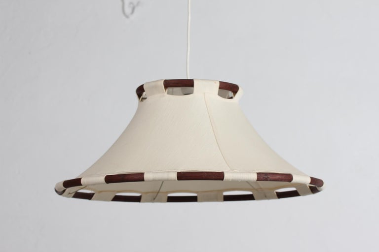 Scandinavian Modern "Anna" Pendant Wood and Fabric, Atelje Lyktan ...