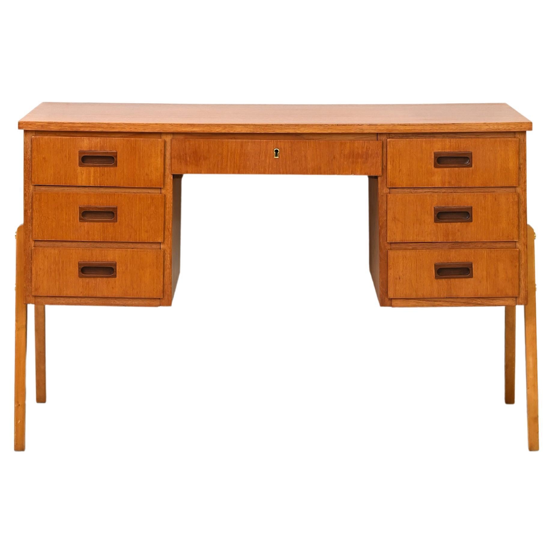 Dutch Modern Writing Desk with Side Stacking Drawers at 1stDibs