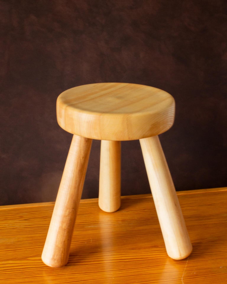 Scandinavian Modern Birch Stool Signed by Ingvar Hildingsson, 'IH' For ...