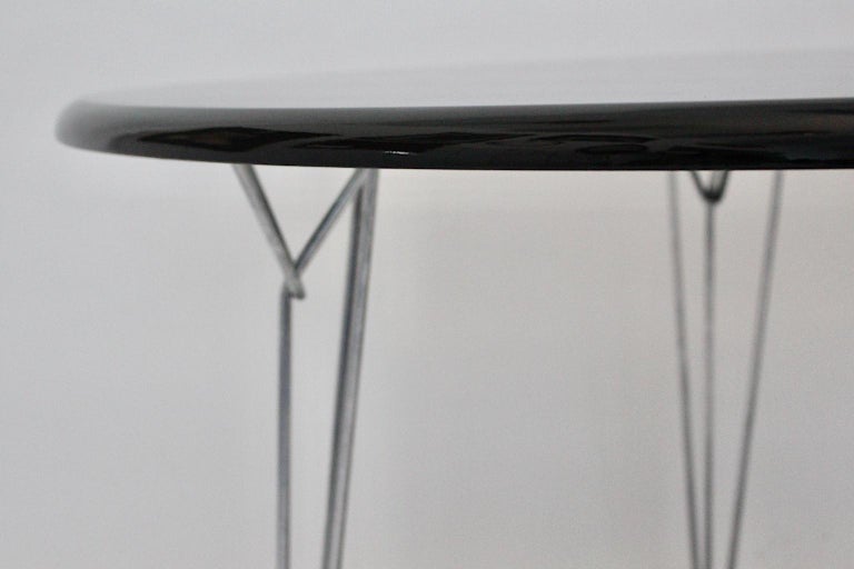 Scandinavian Modern Black Metal Vintage Dining Table Center Table ...