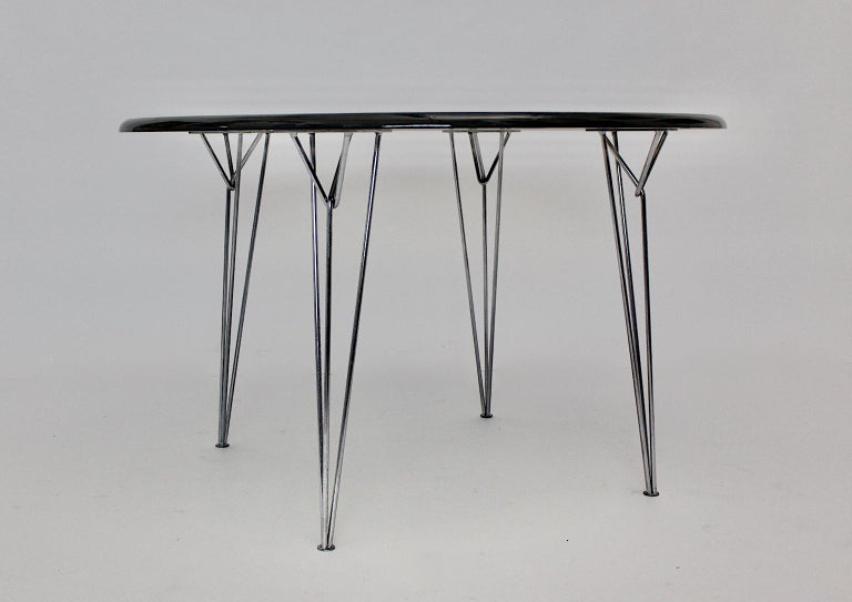 Scandinavian Modern Black Metal Vintage Dining Table Center Table ...