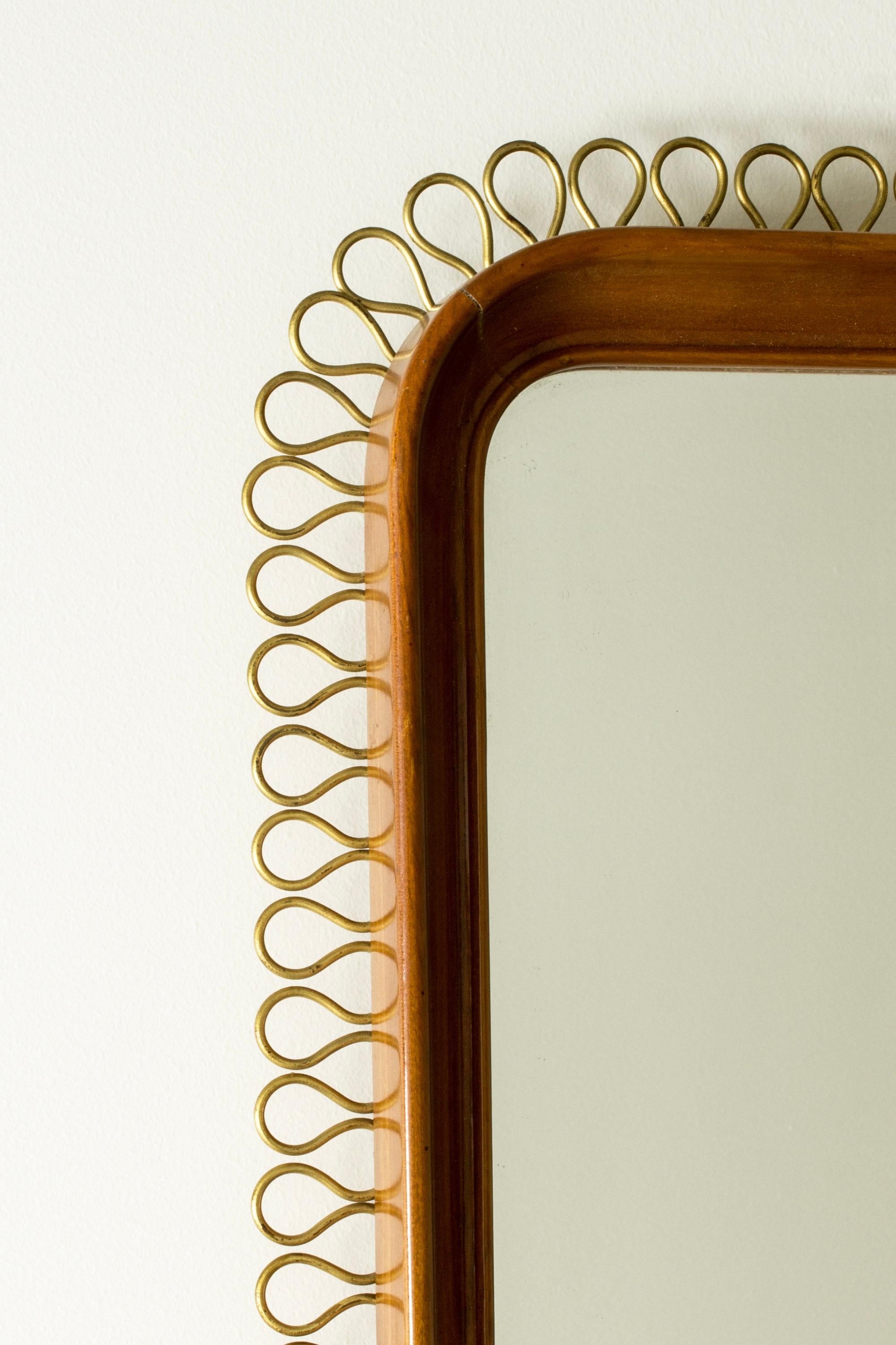 Scandinavian Modern Brass Wall Mirror, Josef Frank, Svenskt Tenn ...