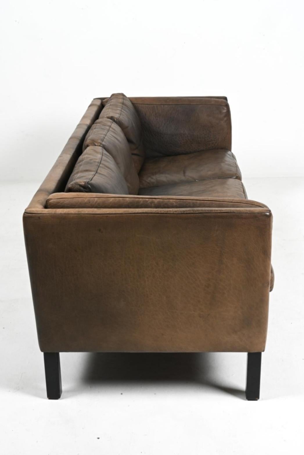 Scandinavian Modern Buffalo Leather Sofa Circa 1970 For Sale at 1stDibs