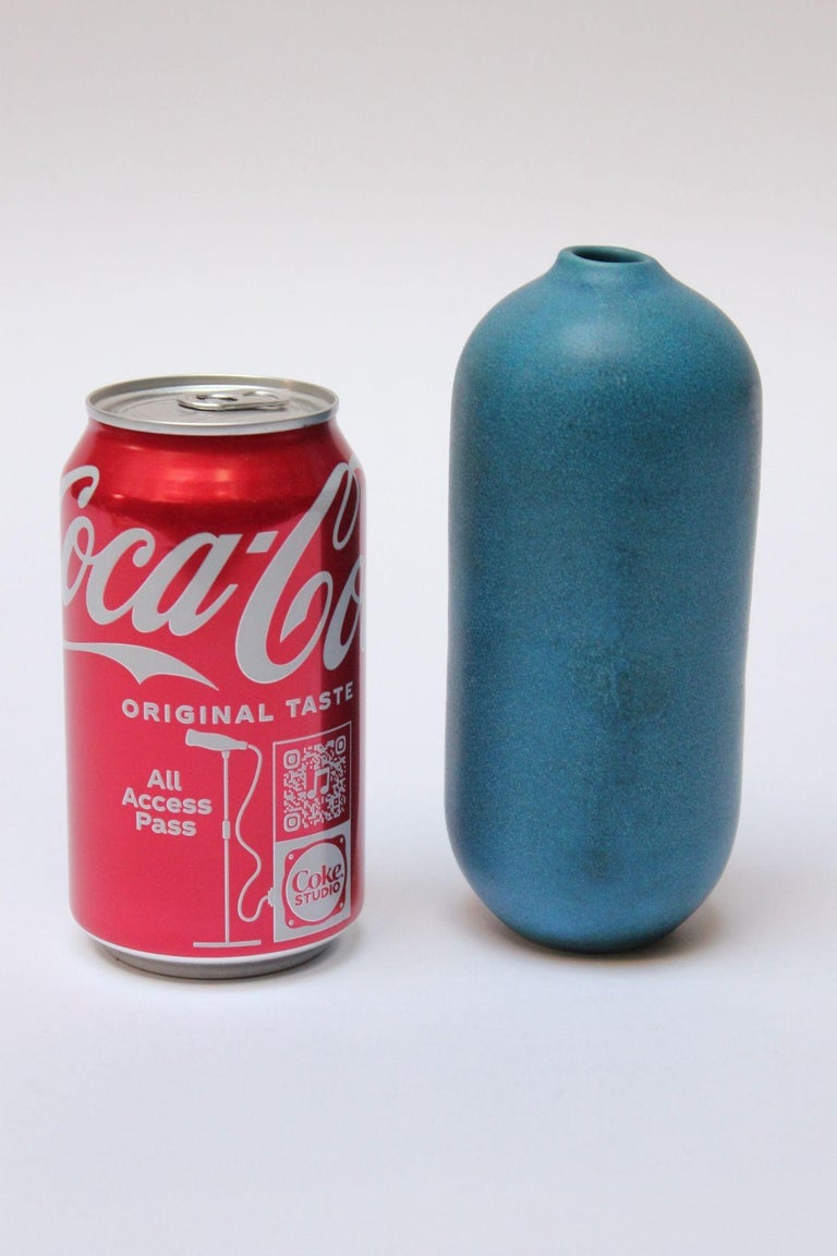 Scandinavian Modern Cerulean Stoneware "Bullet" Bud Vase For Sale at ...
