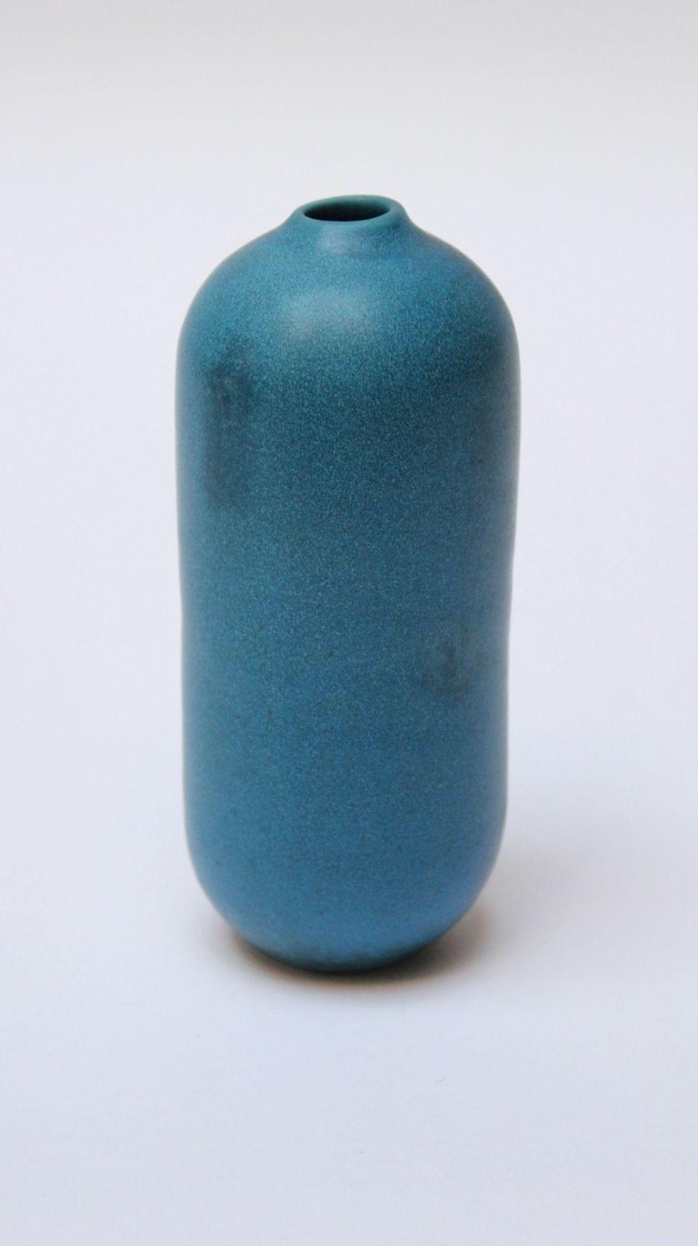 Scandinavian Modern Cerulean Stoneware "Bullet" Bud Vase For Sale at ...