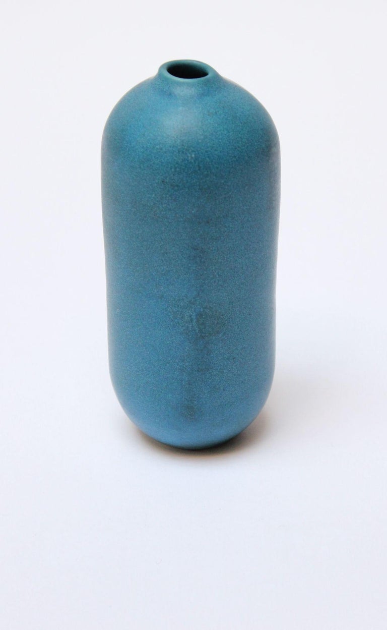 Scandinavian Modern Cerulean Stoneware "Bullet" Bud Vase For Sale at ...