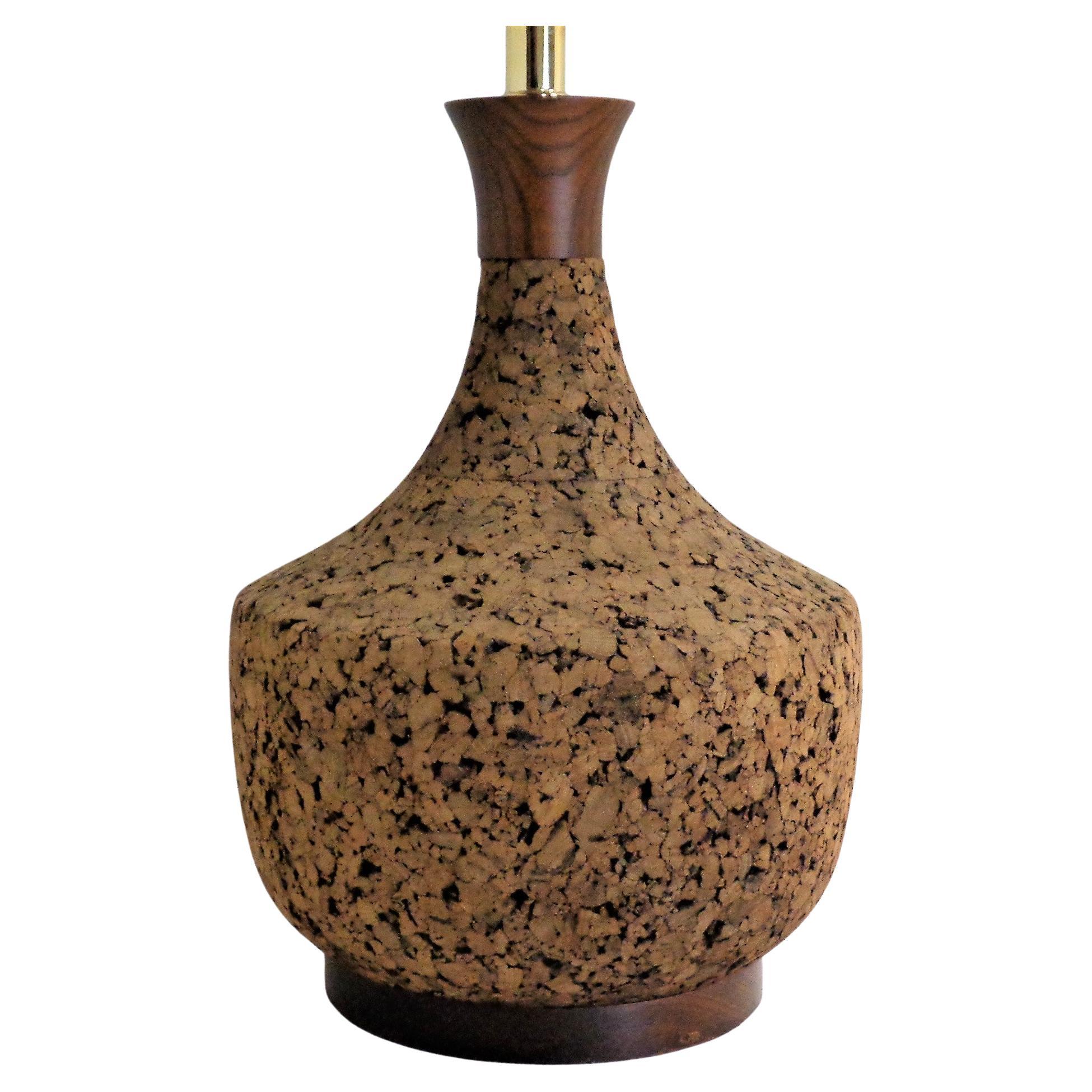 Scandinavian Modern Cork and Teak Table Lamp, Circa 1960 For Sale at ...