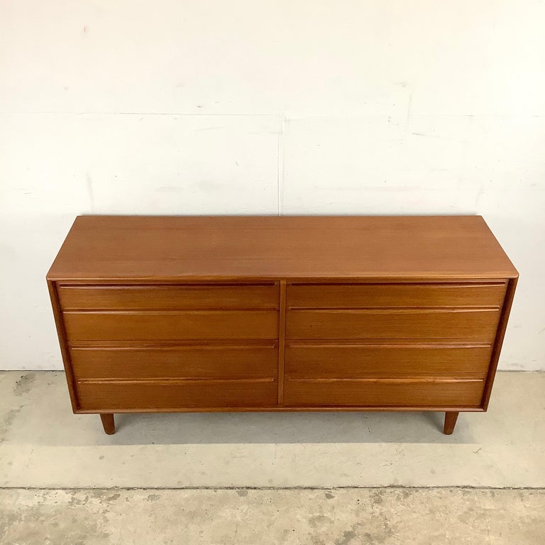 Scandinavian Modern Eight Drawer Teak Dresser by Lyby Møbler at 1stDibs