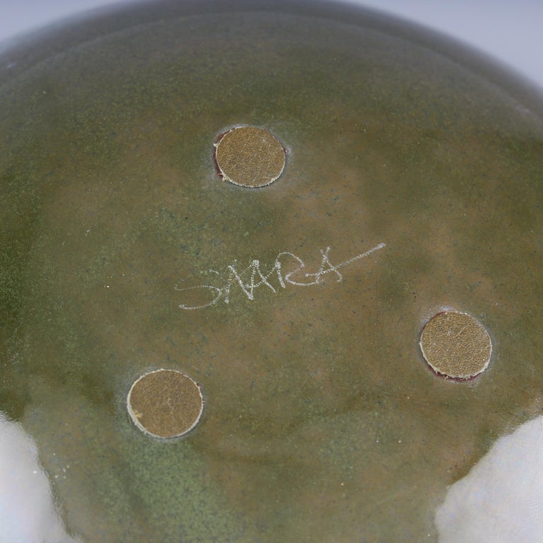 Scandinavian Modern Glass Enamel on Copper Bowl Signed by Saara Hopea ...