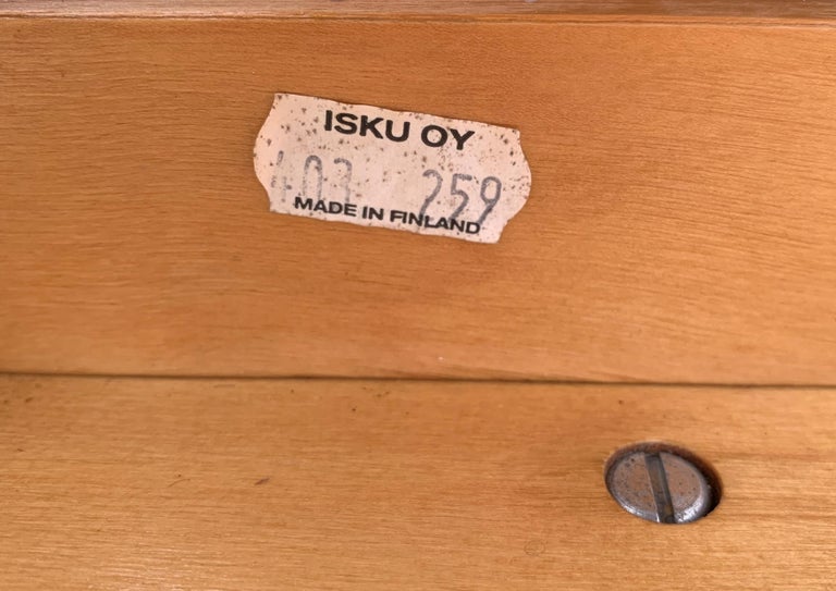 Scandinavian Modern Isku of Finland Bent Plywood Birch Bedside Tables ...