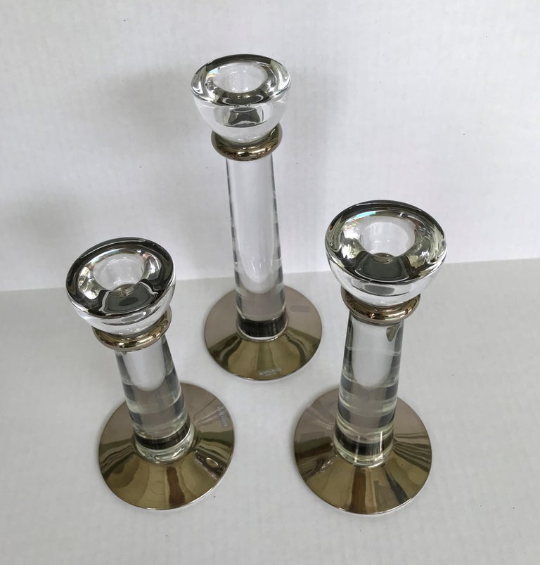 Scandinavian Modern Kosta Boda Set of 3 Athena Candleholders by Anna ...