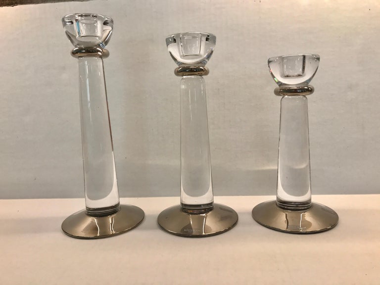 Scandinavian Modern Kosta Boda Set of 3 Athena Candleholders by Anna ...