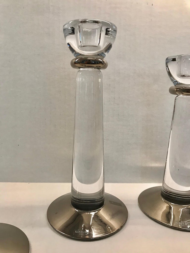 Scandinavian Modern Kosta Boda Set of 3 Athena Candleholders by Anna ...