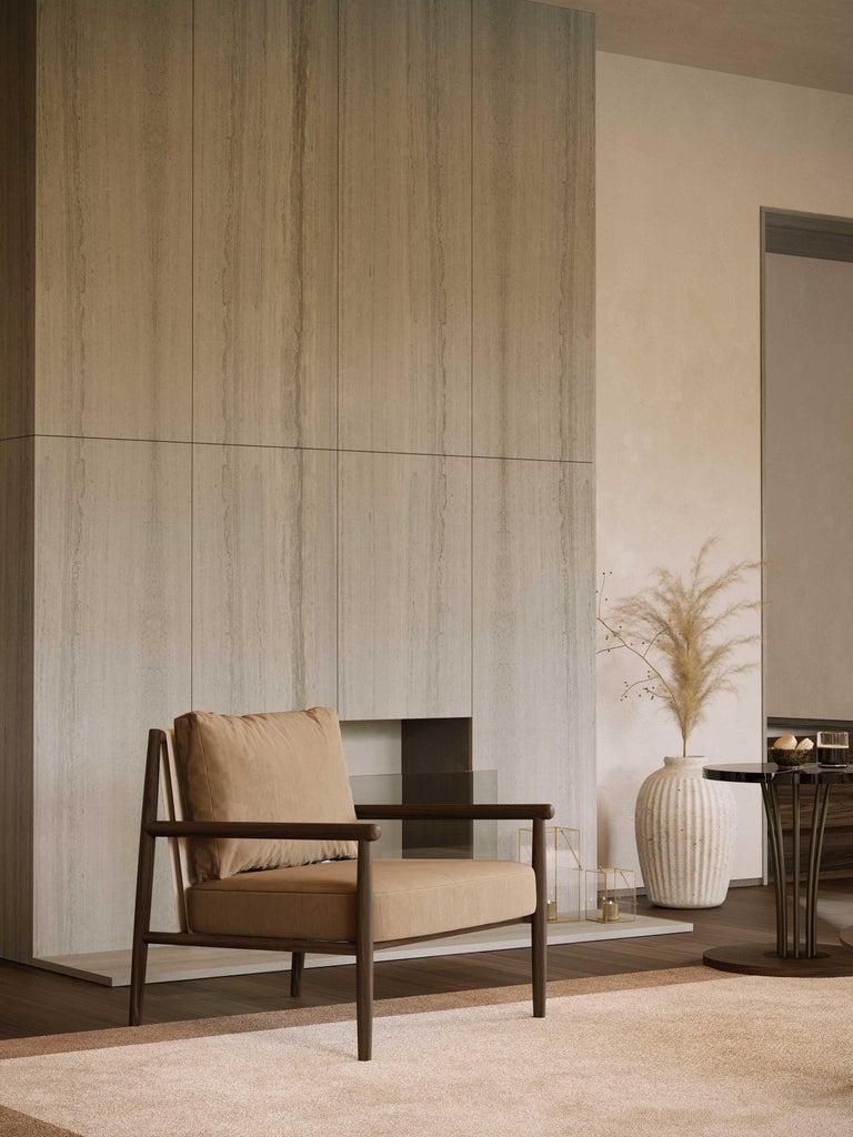 Scandinavian Modern Landform Armchair Made with Wood and Textile ...