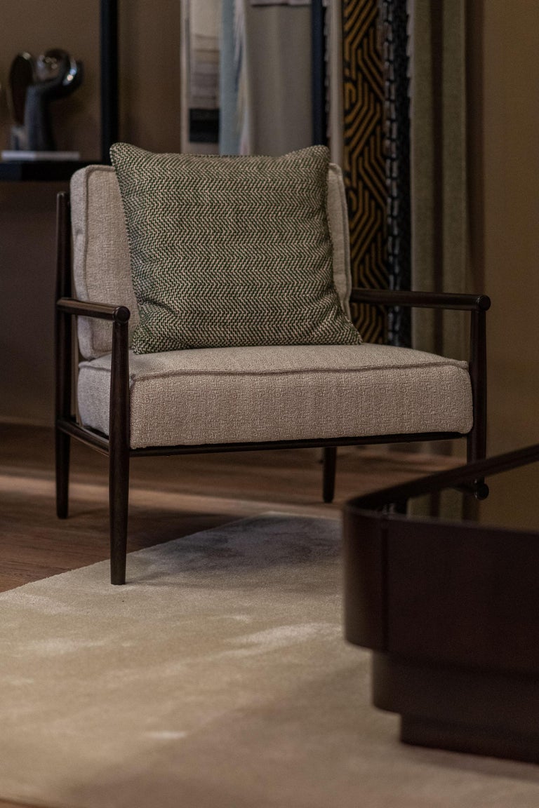 Scandinavian Modern Landform Armchair Made with Wood and Textile ...