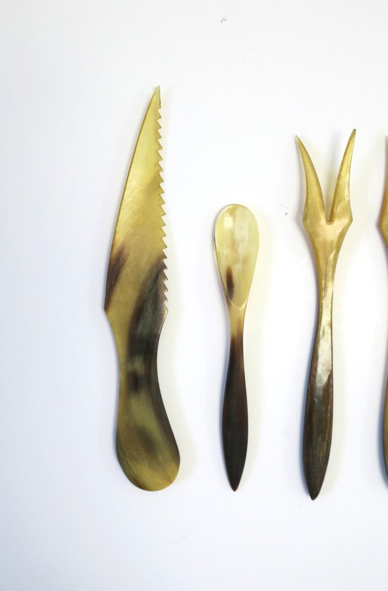 Scandinavian Modern Minimalist Horn Appetizer Utensils, Set of 6 For ...