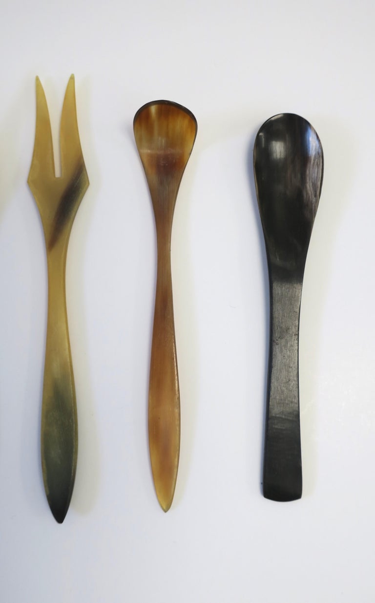 Scandinavian Modern Minimalist Horn Appetizer Utensils, Set of 6 For ...