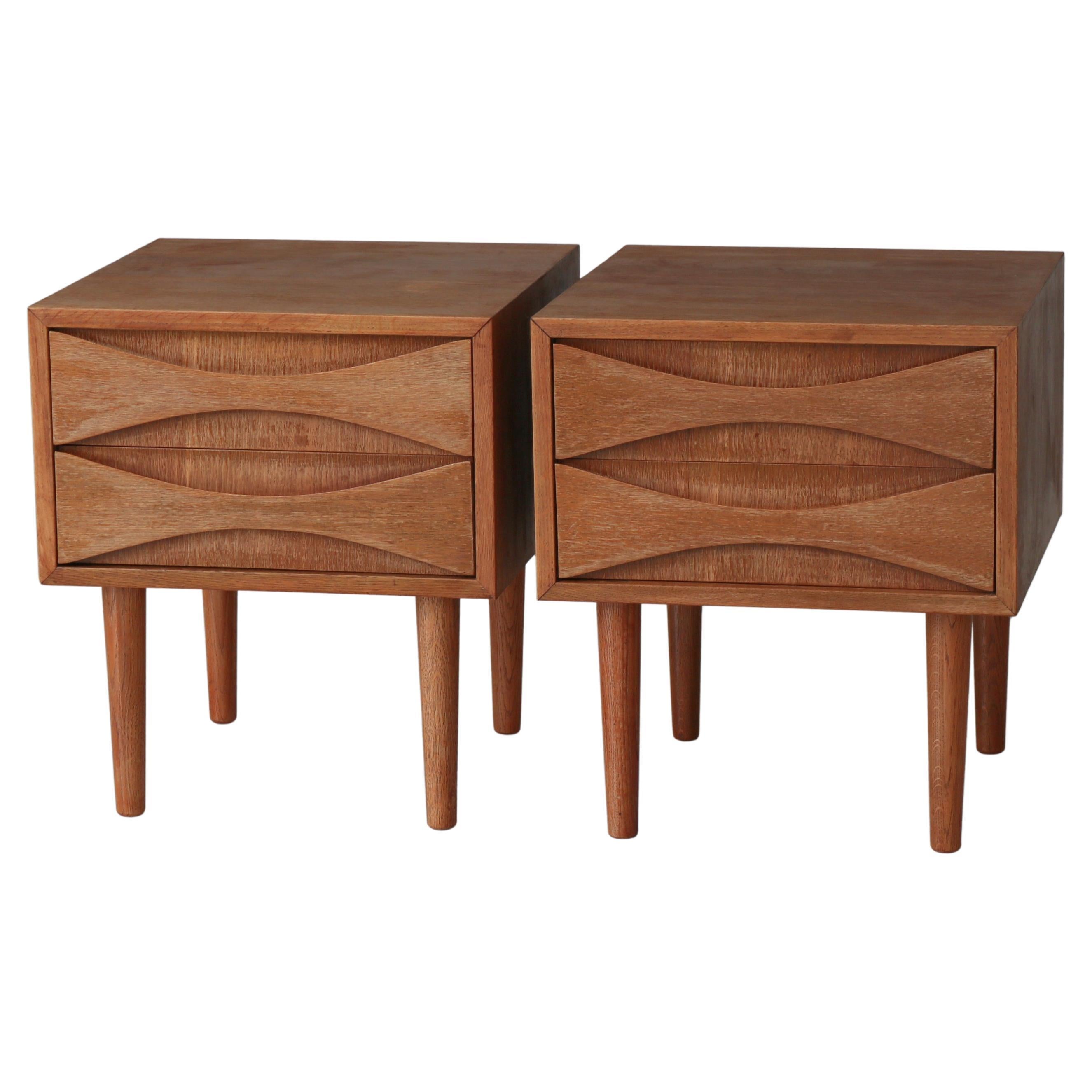 Scandinavian Modern Night Stands in Oak by Niels Clausen, Denmark ...