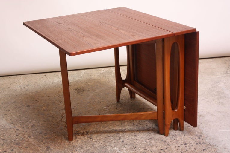 Scandinavian Modern Oak and Beech Gateleg Dining Table at 1stDibs