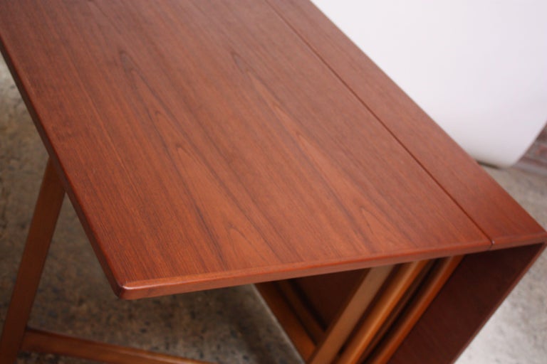 Scandinavian Modern Oak and Beech Gateleg Dining Table at 1stDibs