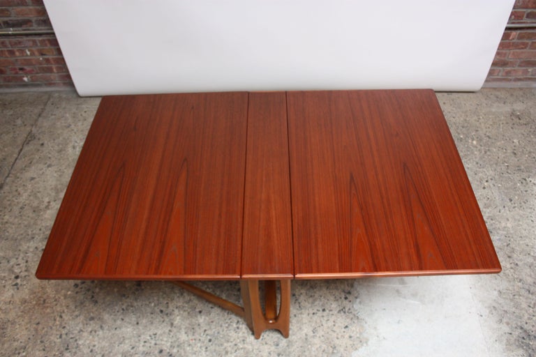 Scandinavian Modern Oak and Beech Gateleg Dining Table at 1stDibs