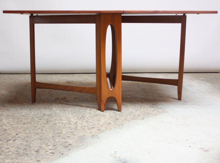 Scandinavian Modern Oak and Beech Gateleg Dining Table at 1stDibs