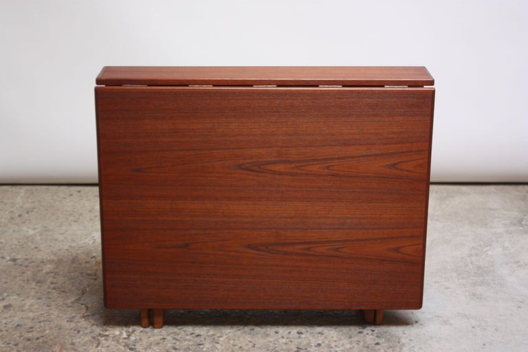 Scandinavian Modern Oak and Beech Gateleg Dining Table at 1stDibs