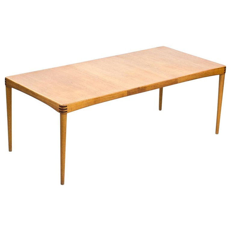 Scandinavian Modern Oak Extendable Dining Table by H.W. Klein for ...